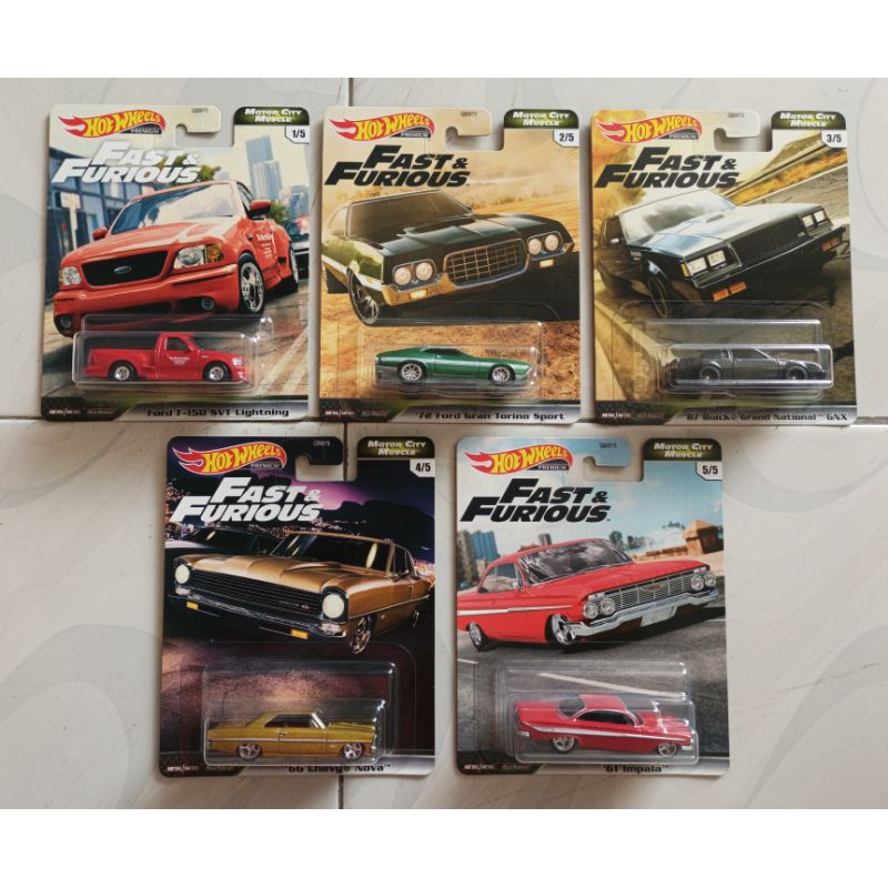 Hot Wheels Premium Fast And Furious Motor City Muscle Set (5pcs ...