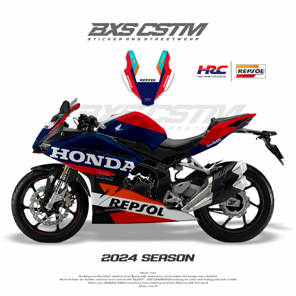 Decal CBR 250 RR LIVERY MOTOGP HONDA REPSOL HRC 2024 LUCA MARINI ...