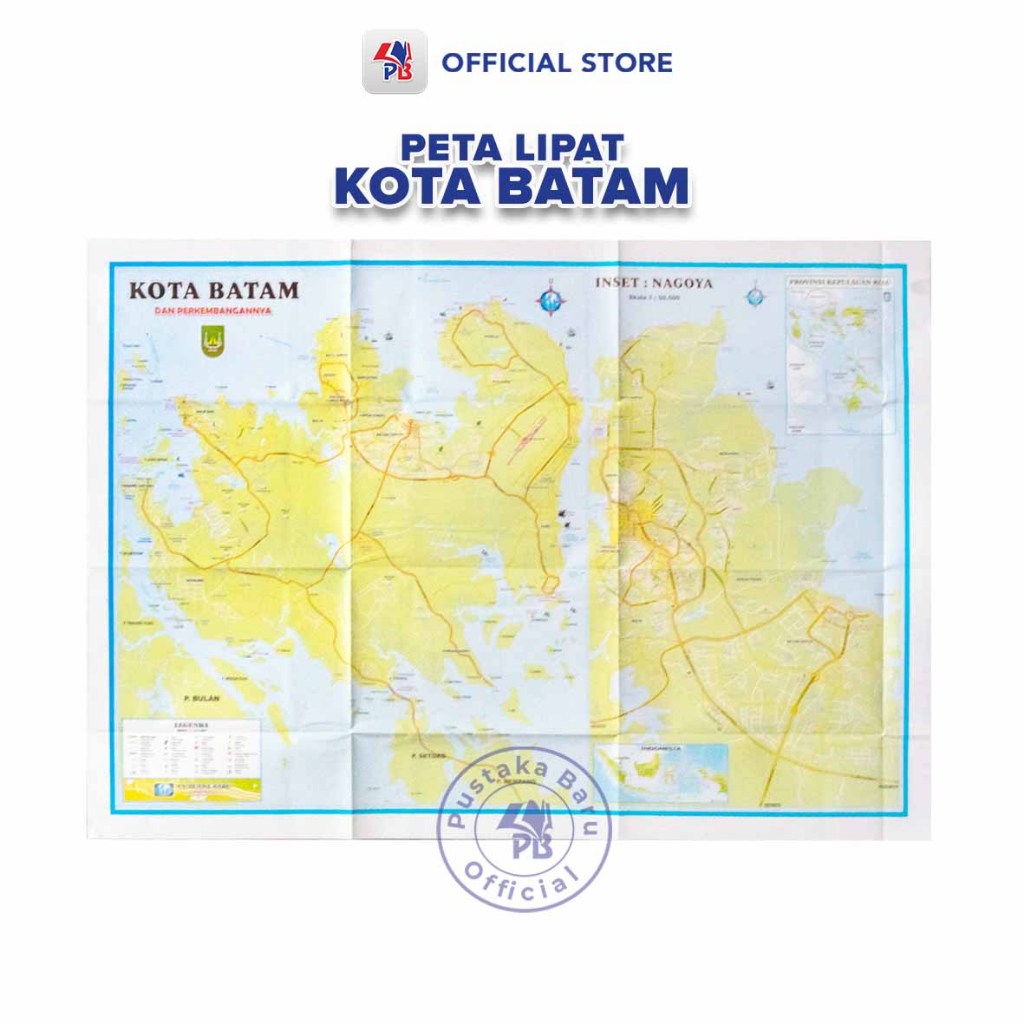 Batam City Map / Batam City Sheet Folding Map / Solar Gold - BB ...