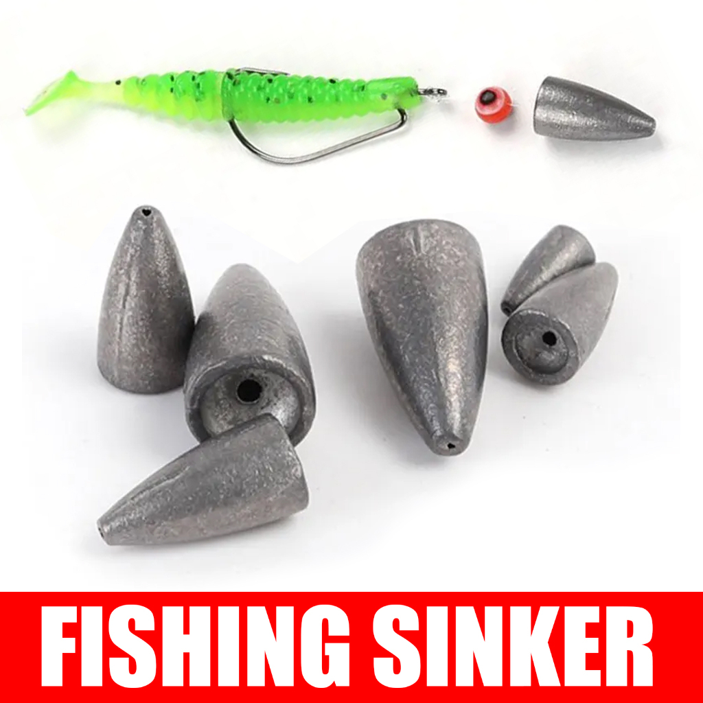 Tin Weight Cone Sinker Fishing Bait Carolina Rig Softlure Ajing Termite ...