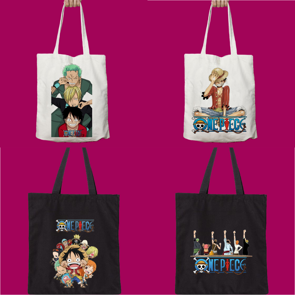 Totebag Tote Bag Anime One Piece monkey d luffy Wibu Cute Canvas ...