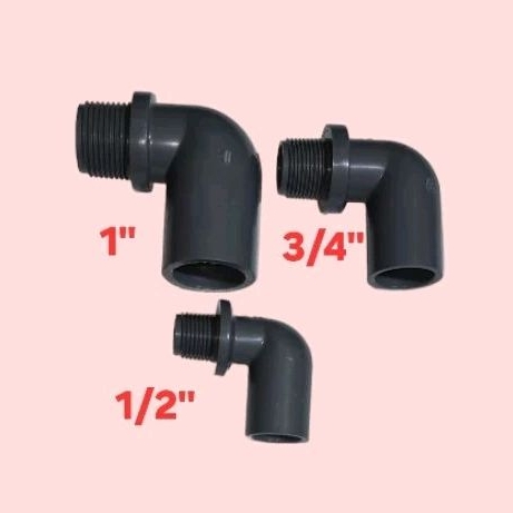 Pvc Pipe Connection Fittings valve elbow Outer Thread 90 SCG 1/2 3/4 1 ...