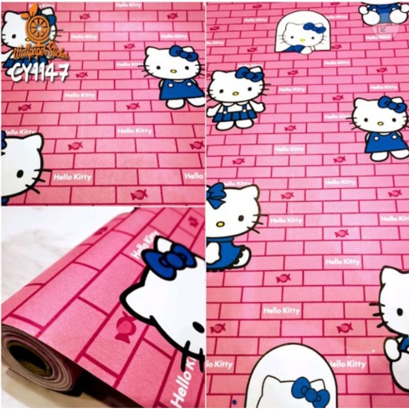 Hello Kitty Motif Wall Wallpaper 1 Premium Quality (45cm x 1m) | Shopee ...