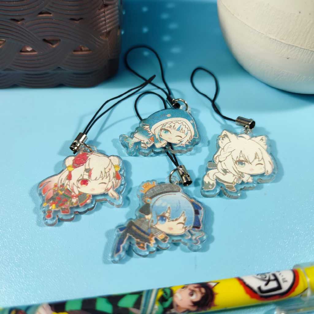 GANTUNGAN Clear Acrylic Hololive Keychain - Gawr Gura Keychain - Ganci ...