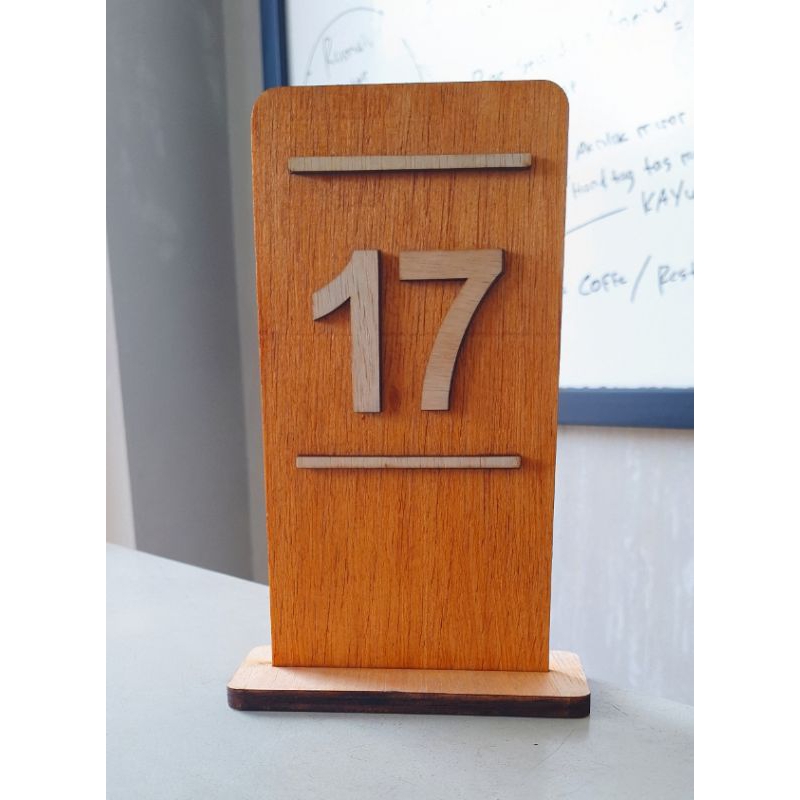 KAYU Two-faced wooden cafe restaurant table numbers free design ...