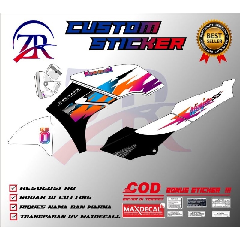 MESIN Sticker striping kawasaki ninja ss custom Variation Transparent ...