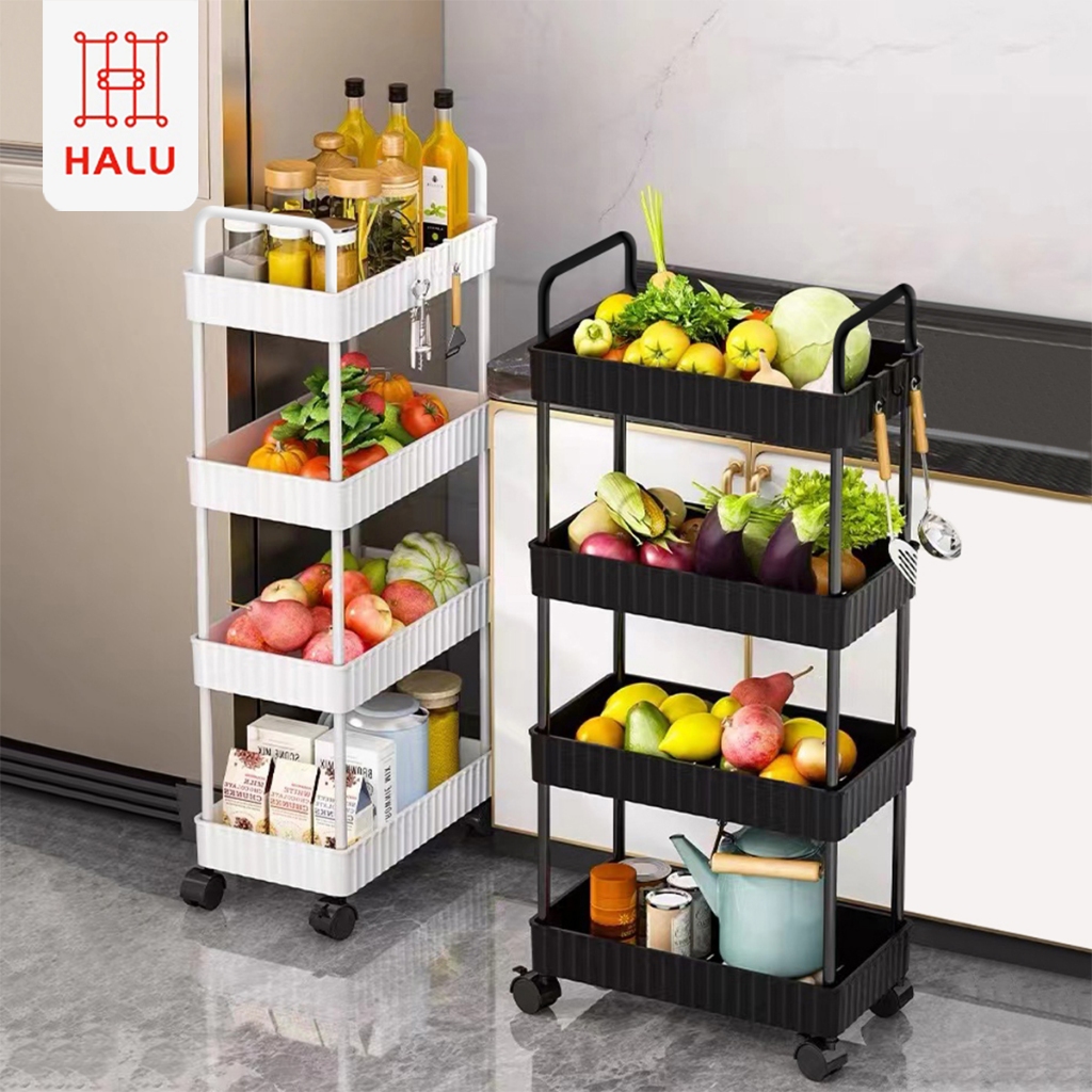 Halu Kitchen Shelf Multi-Purpose Trolley Shelf Toilet Shelf Push Shelf ...