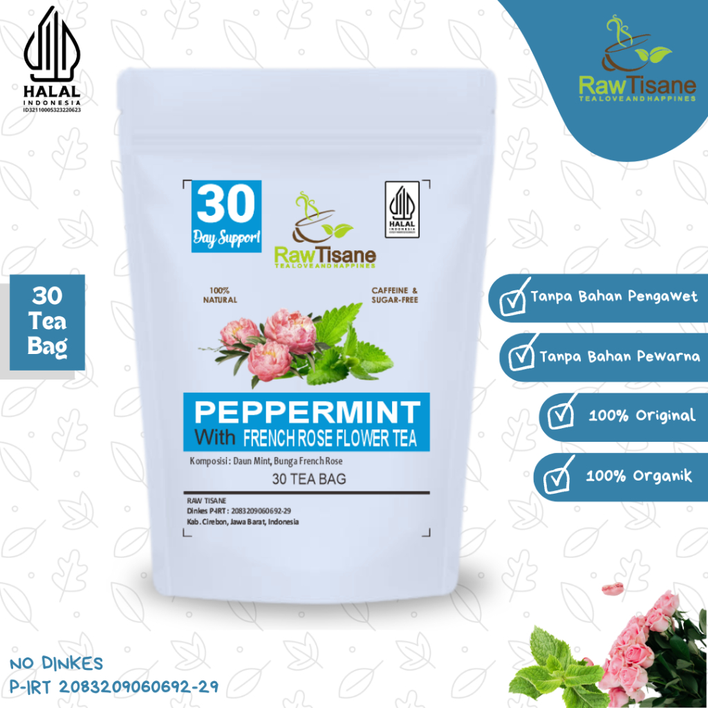 RAW TISANE Peppermint French Rose Tea: Mint Leaf & Flower French Rose ...