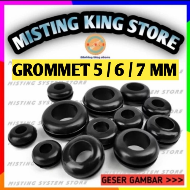 RUBBER GROMMET 5/6/7/8/10/12 MM RUBBER GROMET UNITEAL PIPE PVC HOSE PE ...