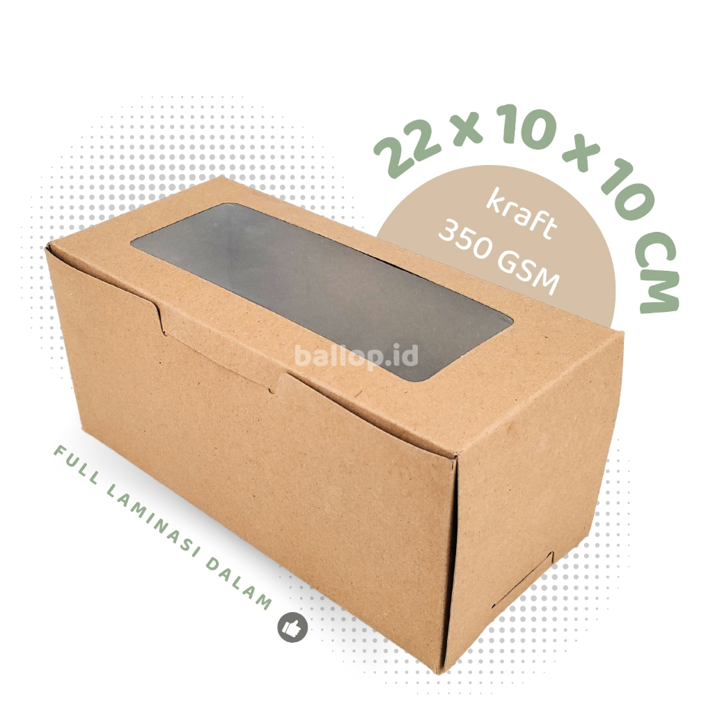 Kraft 22 10 10 WINDOW LAMINATION Box Boxes Bomboloni Toast Spiku Cake ...