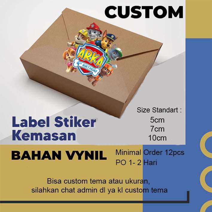 Paw Patrol Logo Type Birthday Sticker / Pudding Sticker / Tumpeng ...