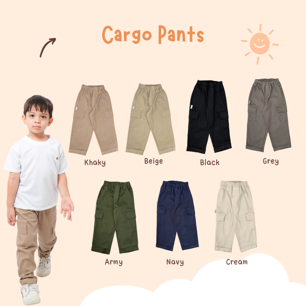 Yobebee Long Cargo Pants for Boys Ages 2 4 6 8 10 Years Old Pocket ...