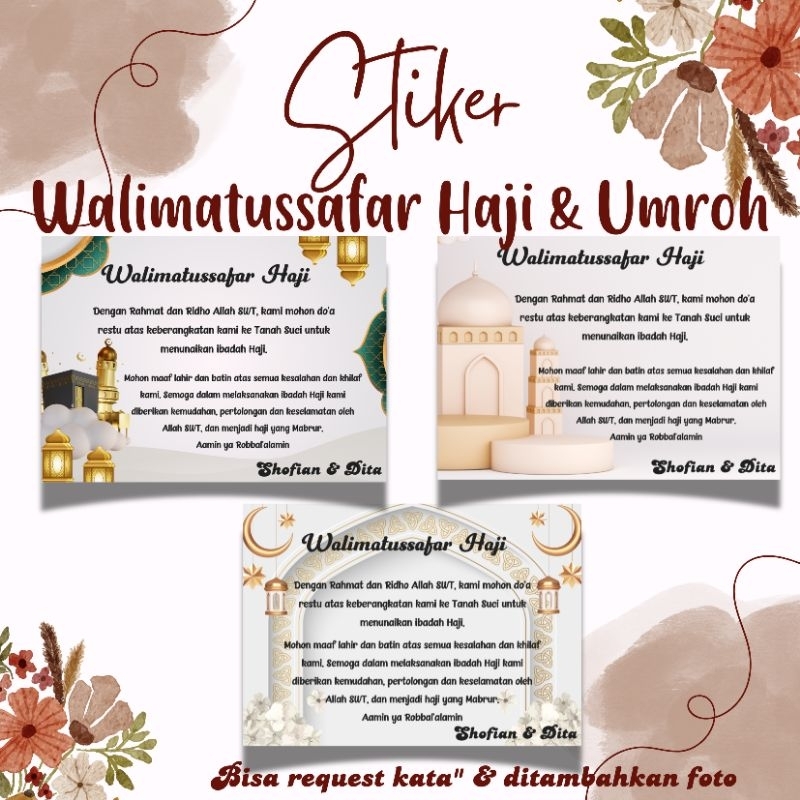 Tasyakura Hajj & Umrah Stickers/walimahtul Hajj And Umrah/Box Rice ...