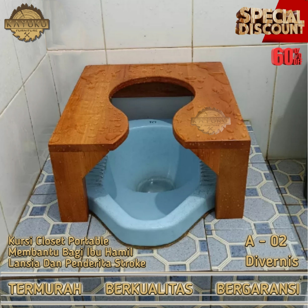 Toilet chair 40x35x45 cm Model UA - 02 portable wooden sitting toilet ...