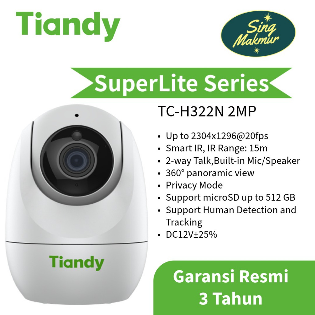 Tiandy Smart Indoor PTZ IP Camera 360 CCTV Wifi IoT Home Automation ...