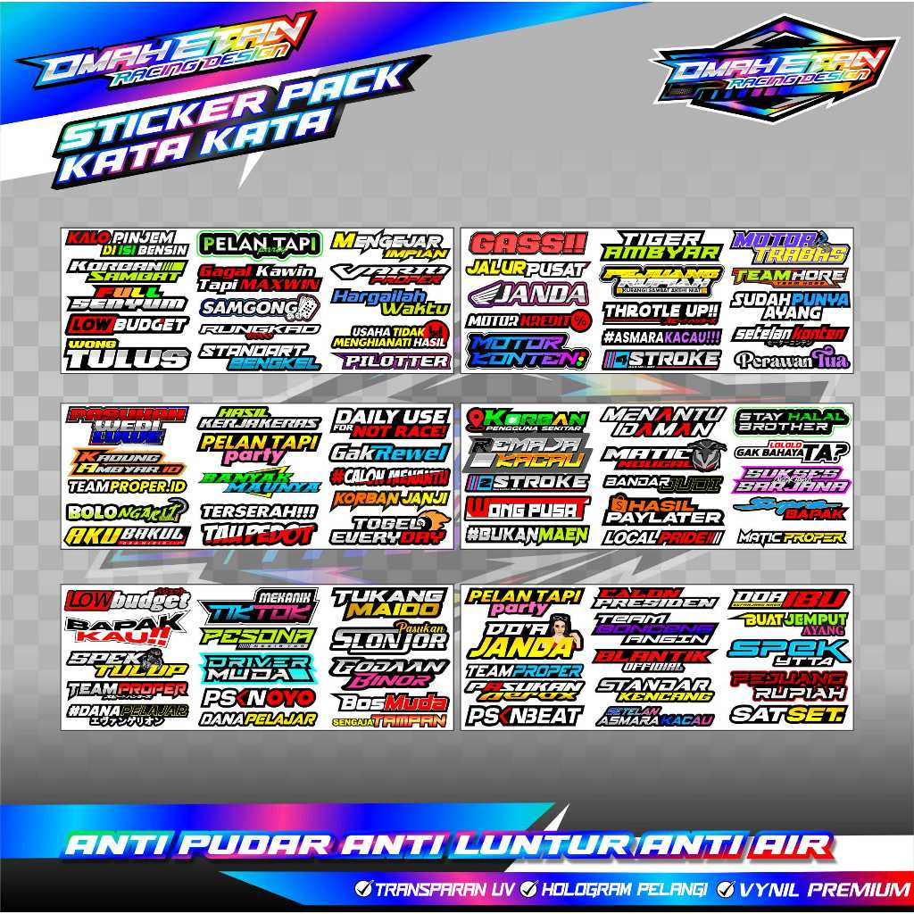 VIRAL WORDS STICKER PACK / LATEST WORDS STICKER / HELMET STICKER ...