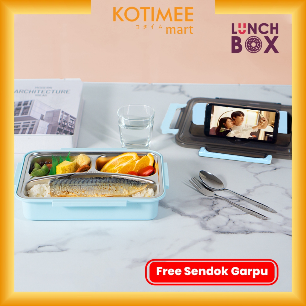 Lunch Box Stainless Steel Lunch Box 304 Lunch Box 4 Dividers | Shopee ...