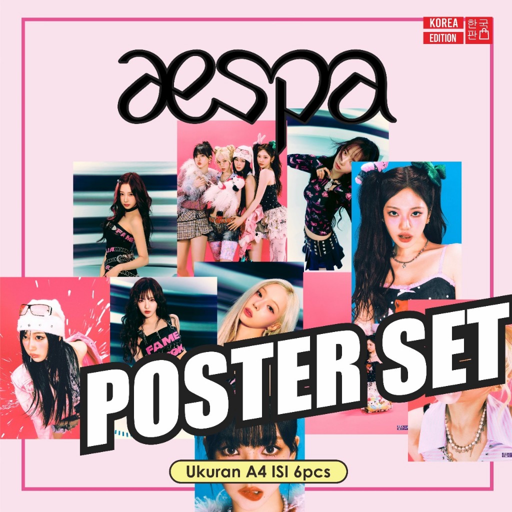 Poster Set A4 Aespa Hot Mess Contents 10 Karina Giselle Winter Ningning Kpop | Shopee Singapore