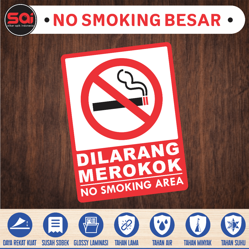 Waterproof vinyl sticker NO SMOKING AREA - NO SMOKING AREA large size ...