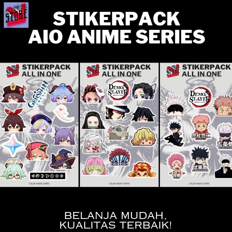 AICOSTORE - STIKERPACK AIO Anime Series Full Waterproof Lamination ...