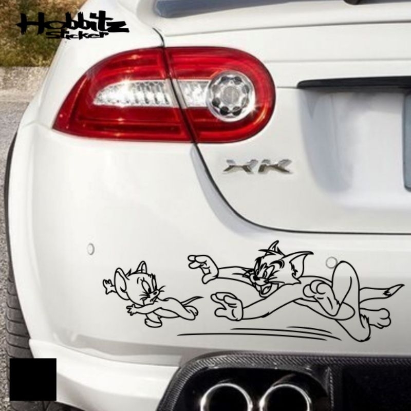 Tom and Jerry Car Cutting Stickers Car Window Cutting Stickers | Shopee ...