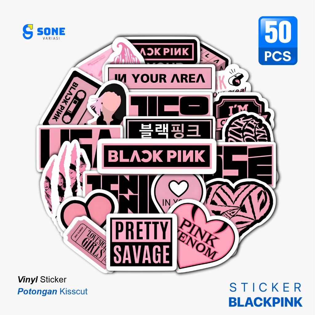 Sticker Pack Black Pink Kpop Vinyl Waterproof For Journal Book Sticker ...