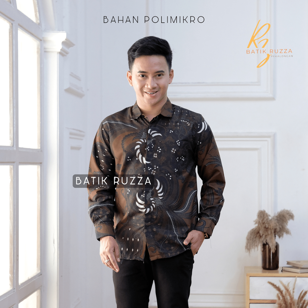 KEMEJA Vantela Batik Men's Long Sleeve Shirt With Sogan Magpie Motif ...