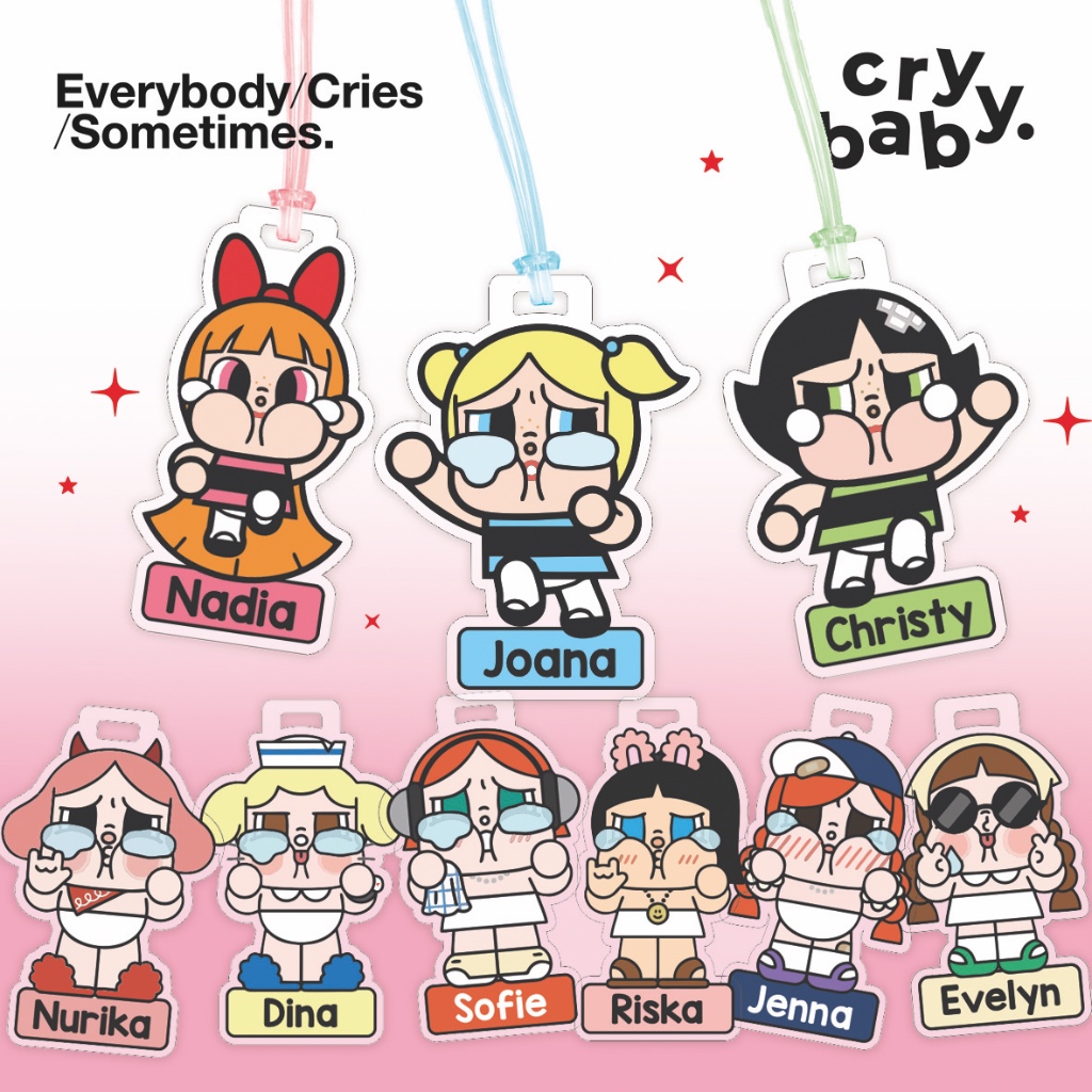 GANTUNGAN Hanger Crybaby PowerPuff Girls cry baby Custom Name bag tag ...