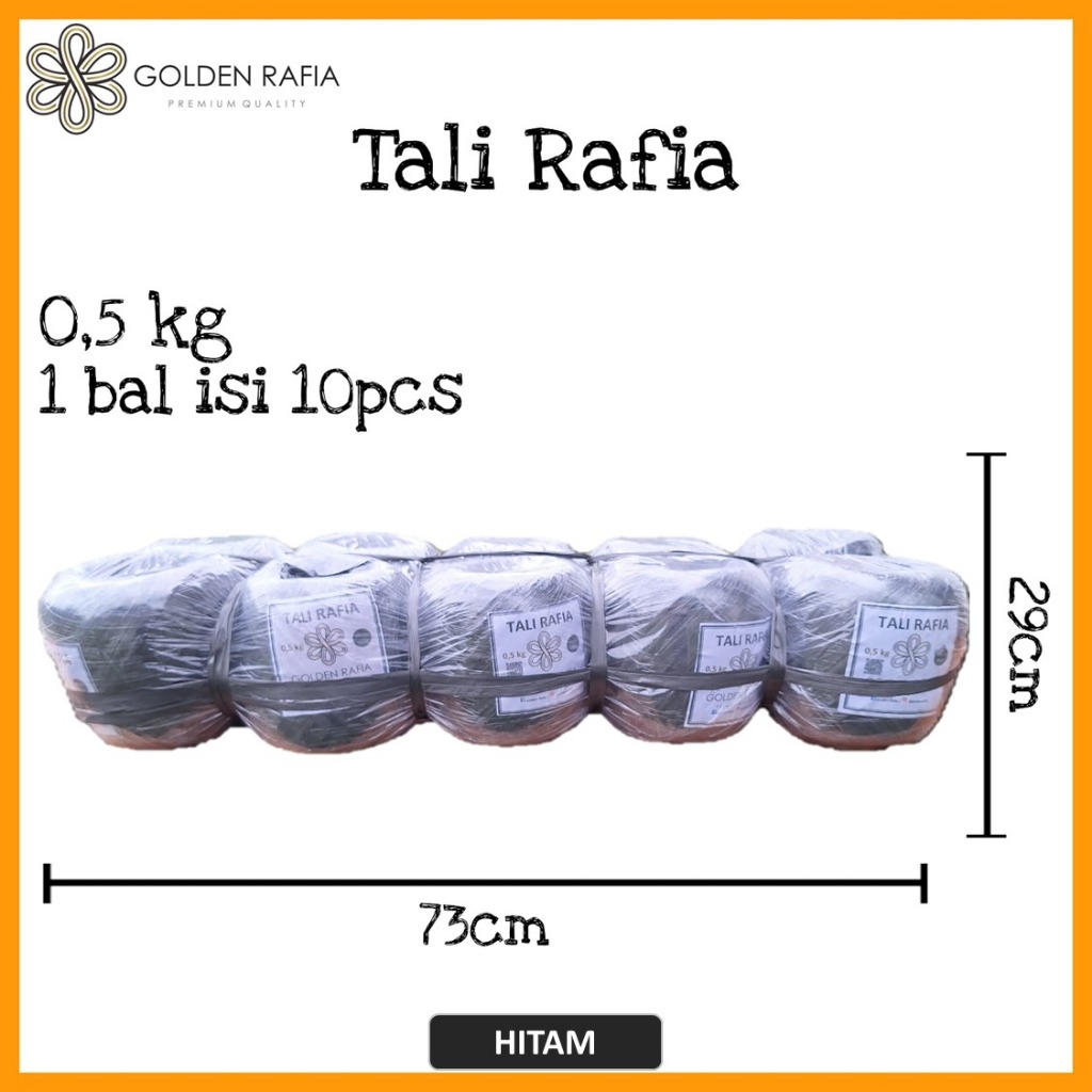 Golden RAFIA plastic raffia rope 1 Ball contains 10 pcs @0,5 KG FULL ...