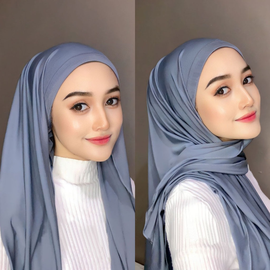 Inara Jersey Strap Oval Triangle Hijab | Jersey Strap Oval Triangle ...