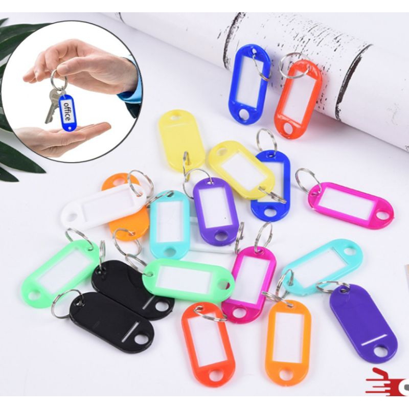 GANTUNGAN Name Label Keychain Tag / Keychain Ring Name Tag / Plastic ...