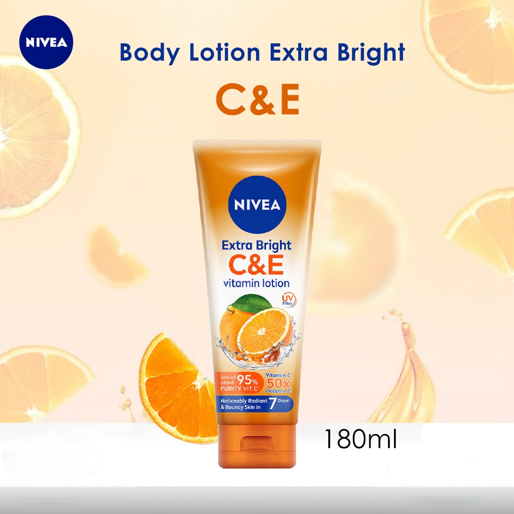 Nivea Extra Bright C&E Vitamin Lotion Body Lotion Moisturizing Bright Skin | Shopee Singapore