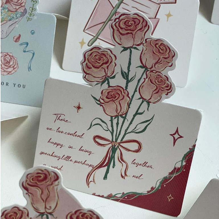 Flower shaped cards / love best wishes greeting cards | Shopee Singapore