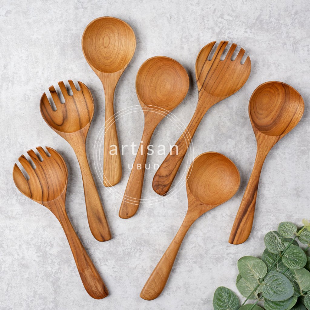 KAYU Vikrama - Teak Wood Cutlery/Teak Wood Cooking Spoon/Teak Wood ...
