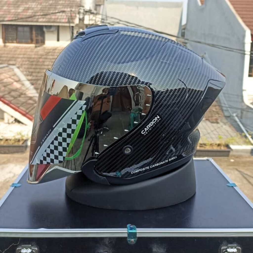 Js ARMOR Helmet With CARBON HALF FACE MOTIF/HALF FACE Helmet/JS ARMOR ...