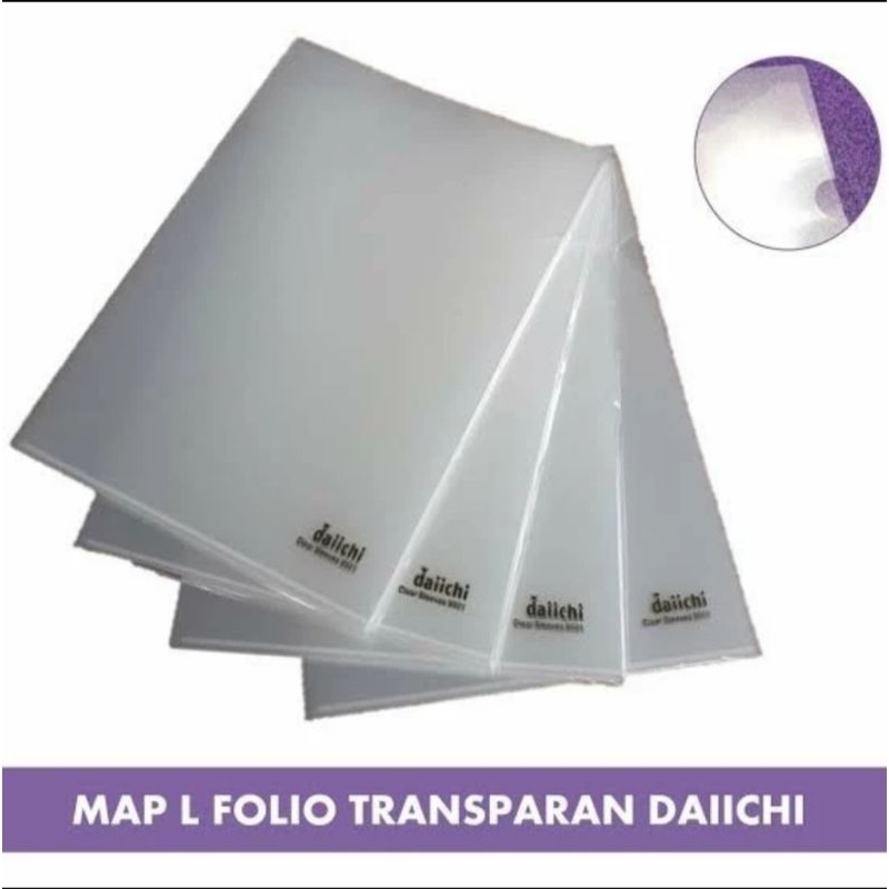 Folder L Daichi F4 Folio Folder Clear Plastic Folder (12 pcs) | Shopee ...