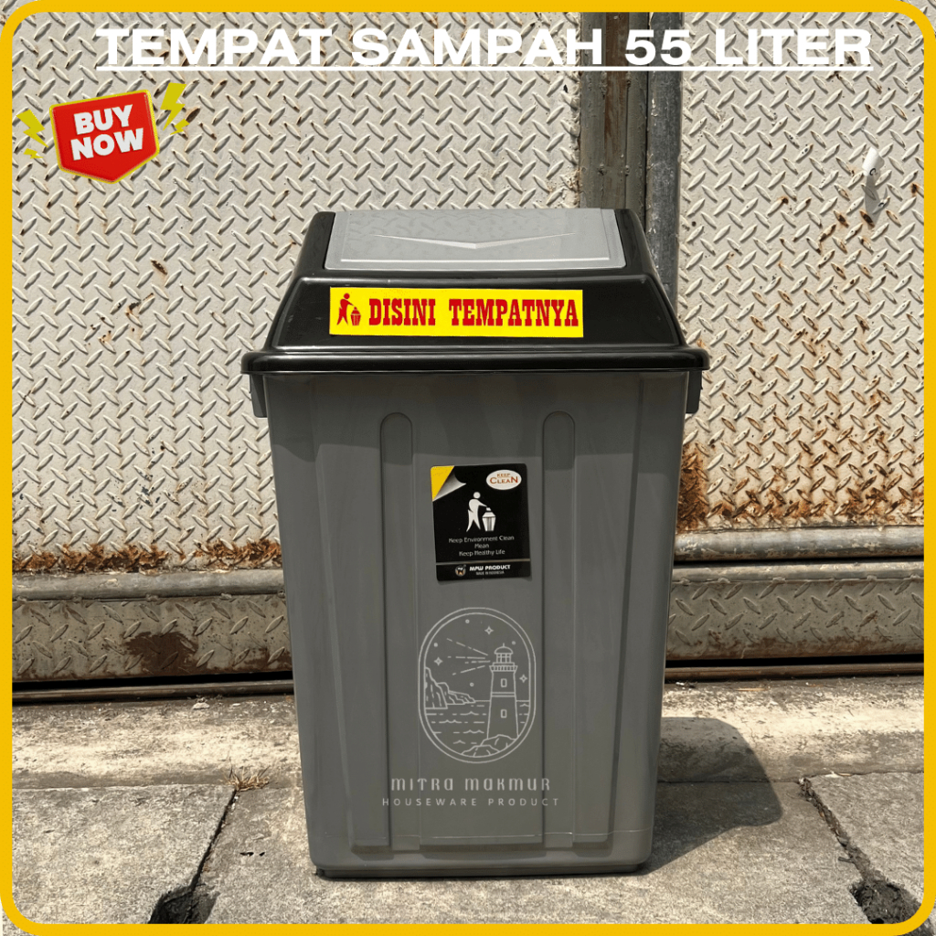 Limited!! Mpw 55 LITER Plastic Trash Can | Shopee Singapore
