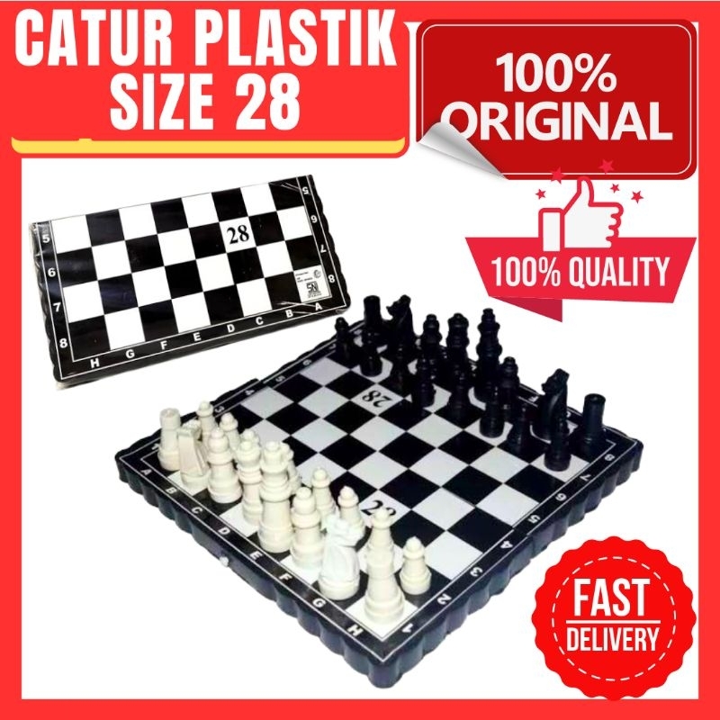 Large PLASTIC FOLDING CHESS BOARD/SKAK SEKAK TOY/ CHESS TOY | Shopee ...