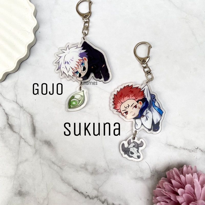 GANTUNGAN Gojo Satoru & Sukuna Jujutsu Kaisen Keychain/ Keychain Anime ...