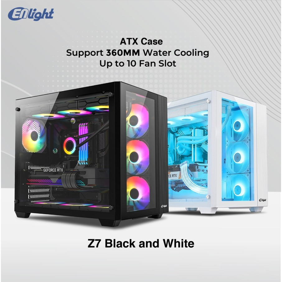 Enlight Z7 ATX Gaming/ Case with free RGB FAN | Shopee Singapore