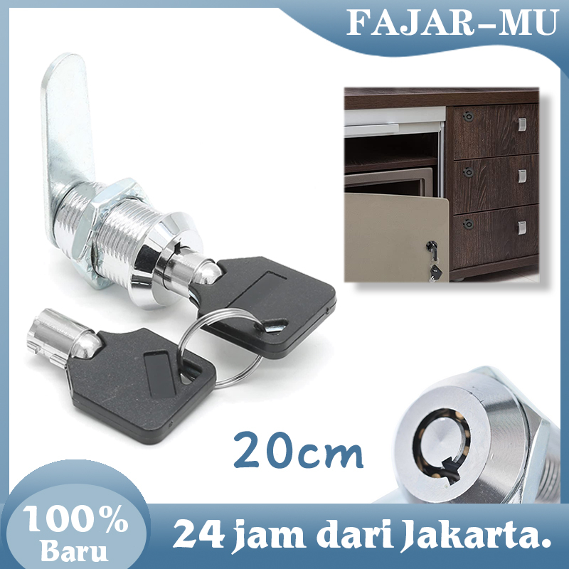 KAYU HITAM Camlock Lock Cupboard Drawer Locker Lock Black Cabinet Lock ...