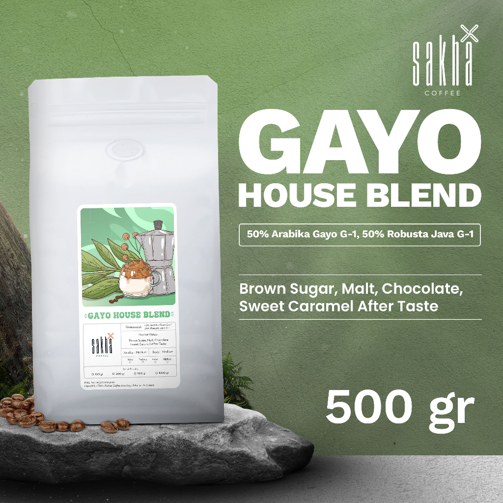 Gayo Arabica Coffee Blend Espresso Coffee 500gr Premium Powdered Coffee ...