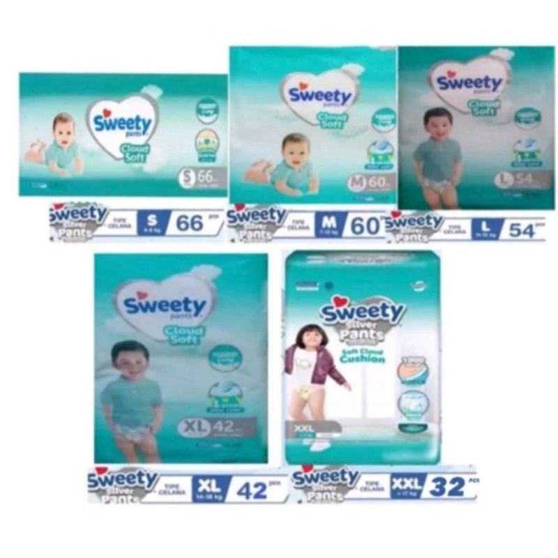 Sweety Silver Pants Cloud Soft / Adhesive Diapers / Pant Diapers NB-S40 ...