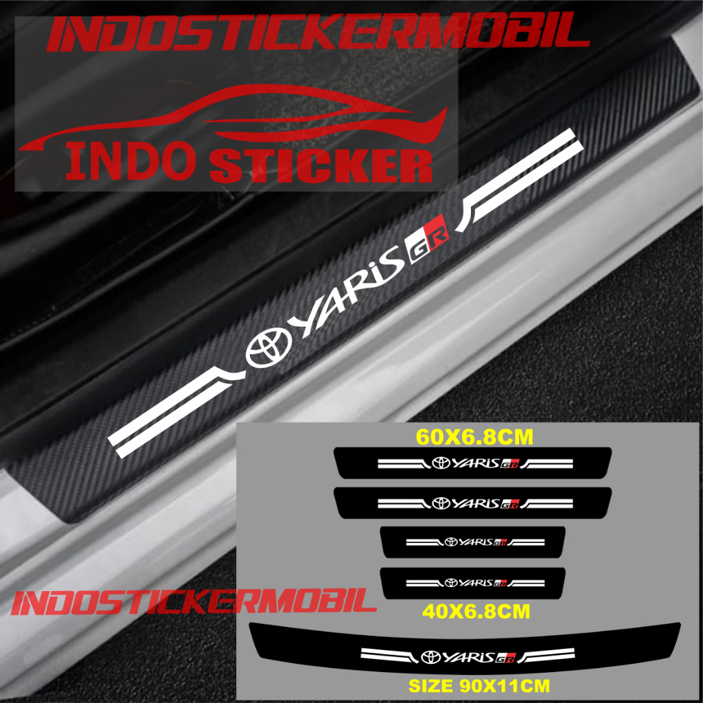 Carbon 3D YARIS GR STICKER SILL PLATE CARBON 3D BUMPER STEPPER CAR ...