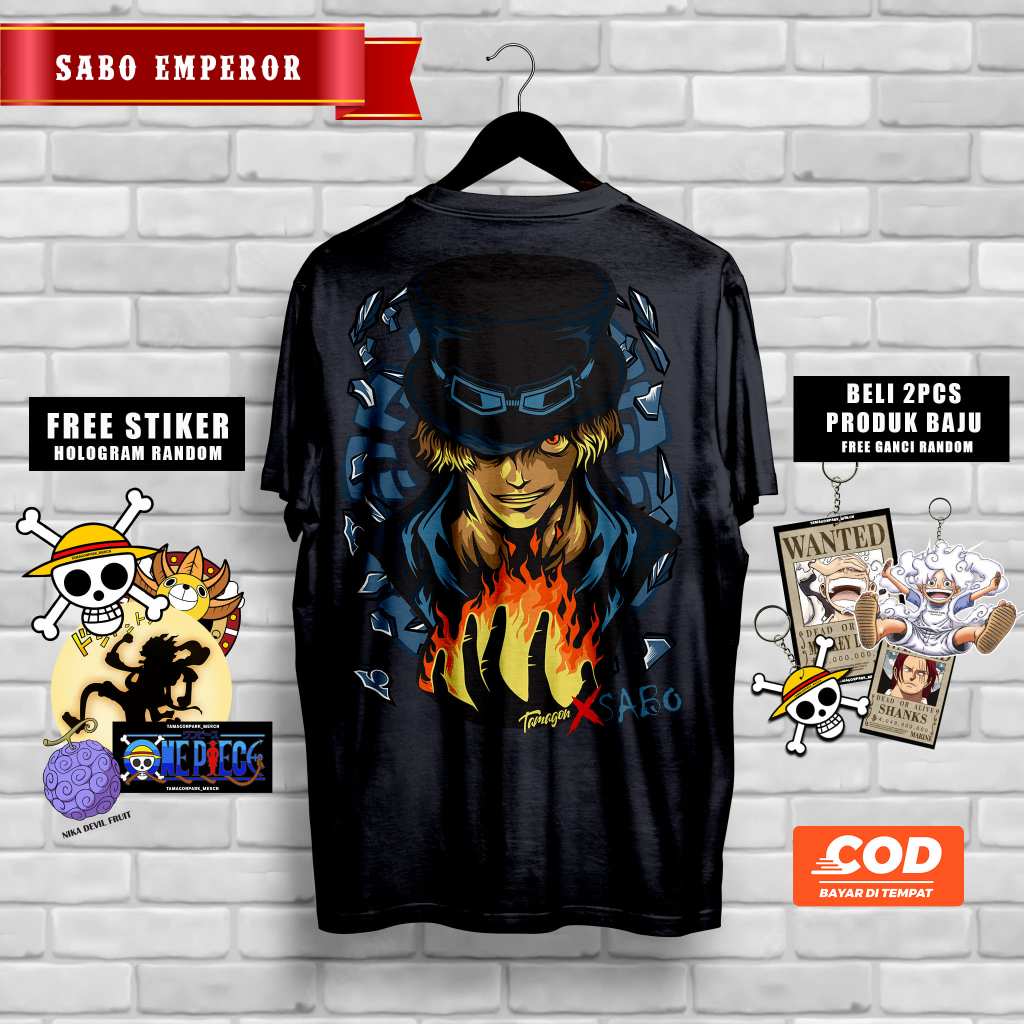 T-shirt SABO EMPEROR ONE PIECE TAMAGON PARK MERCHANDISE | Shopee Singapore