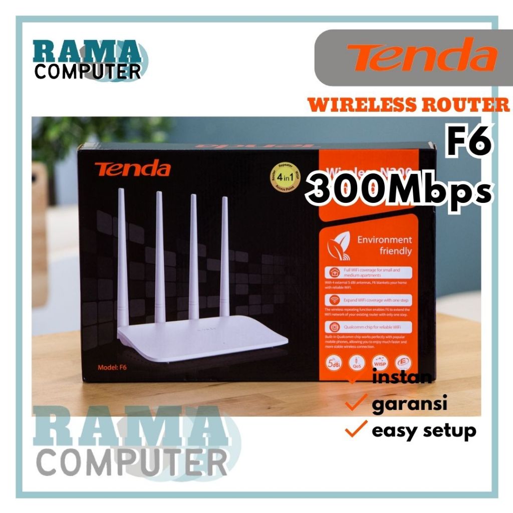 Tenda F6 300Mbps Wireless Easy Setup Router | Shopee Singapore