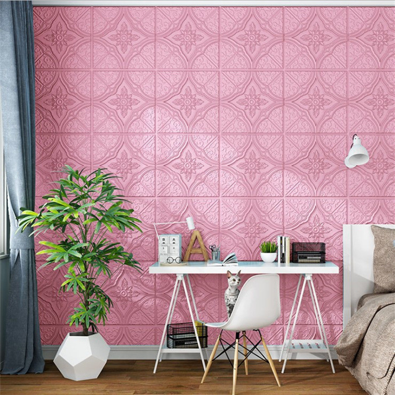 Hl0537 3D Wall Wallpaper With Floral Batik Foam Motif More High Quality ...