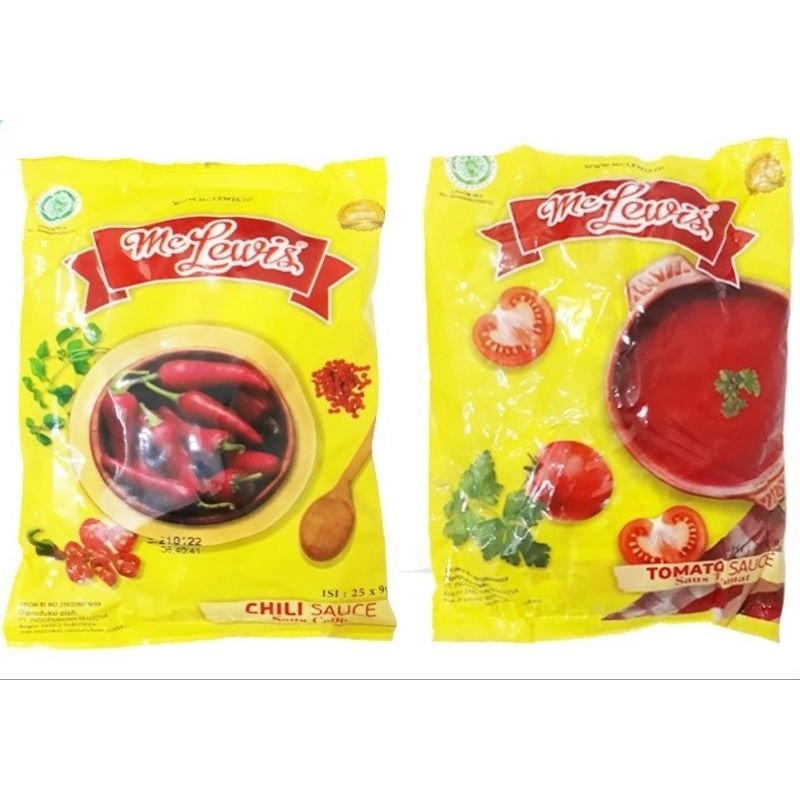 Mc lewis sachet chili sauce contains 25 pcs / mc lewis sachet tomato ...