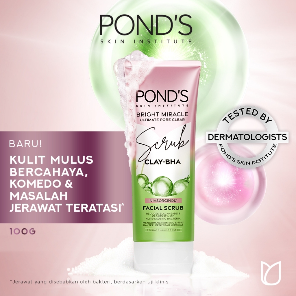 Ponds BRIGHT MIRACLE ULTIMATE PORE CLEAR SCRUB CLAY BHA FOAM 100ML Shopee Singapore