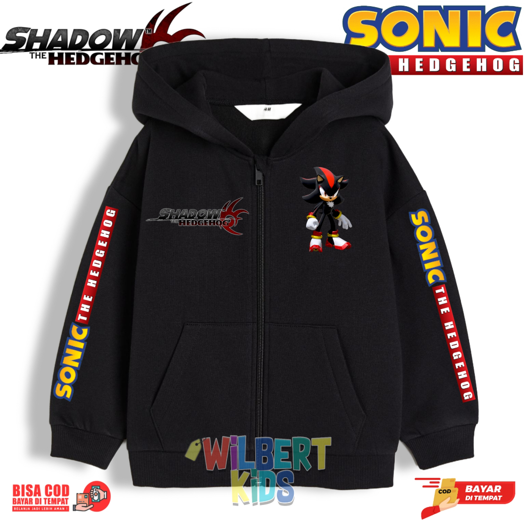 Sonic The Hedgehog Shadow Children's Zipper Hoodie / Shadow The ...